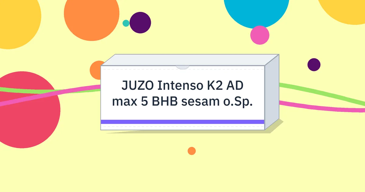 Symbolbild: Packung mit der Aufschrift JUZO Intenso K2 AD max 5 BHB sesam o.Sp. (PZN 18626823) – Verfügbarkeit und Bezug in Apotheken in Frankfurt am Main