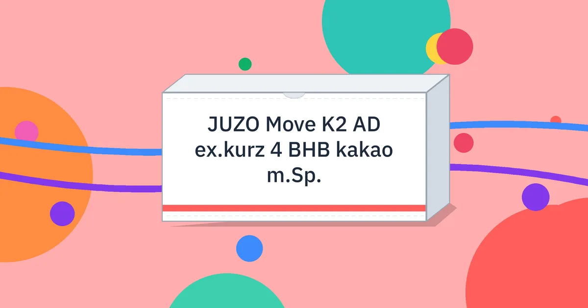 Symbolbild: Packung mit der Aufschrift JUZO Move K2 AD ex.kurz 4 BHB kakao m.Sp. (PZN 18542090) – Verfügbarkeit und Bezug in Apotheken in Frankfurt am Main