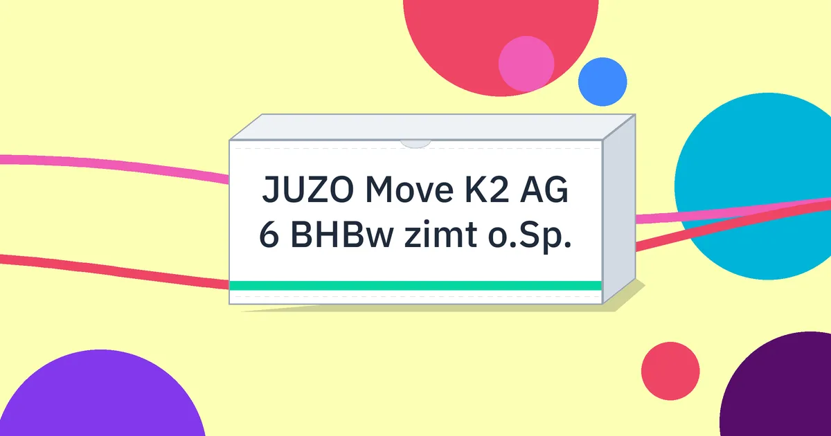 Symbolbild: Packung mit der Aufschrift JUZO Move K2 AG 6 BHBw zimt o.Sp. (PZN 18526412) – Verfügbarkeit und Bezug in Apotheken in Frankfurt am Main