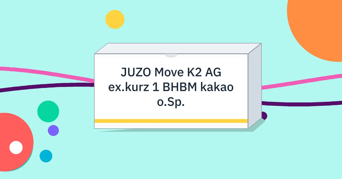 Symbolbild: Packung mit der Aufschrift JUZO Move K2 AG ex.kurz 1 BHBM kakao o.Sp. (PZN 18566216) – Verfügbarkeit und Bezug in Apotheken in Frankfurt am Main