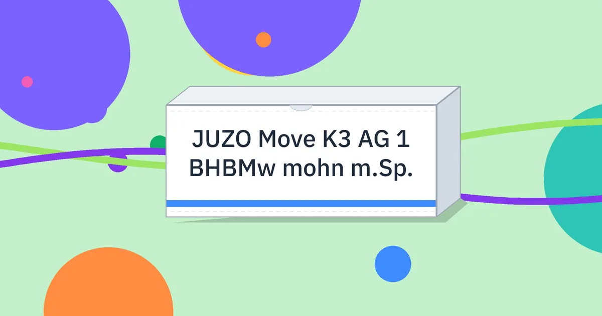 Symbolbild: Packung mit der Aufschrift JUZO Move K3 AG 1 BHBMw mohn m.Sp. (PZN 18588152) – Verfügbarkeit und Bezug in Apotheken in Frankfurt am Main