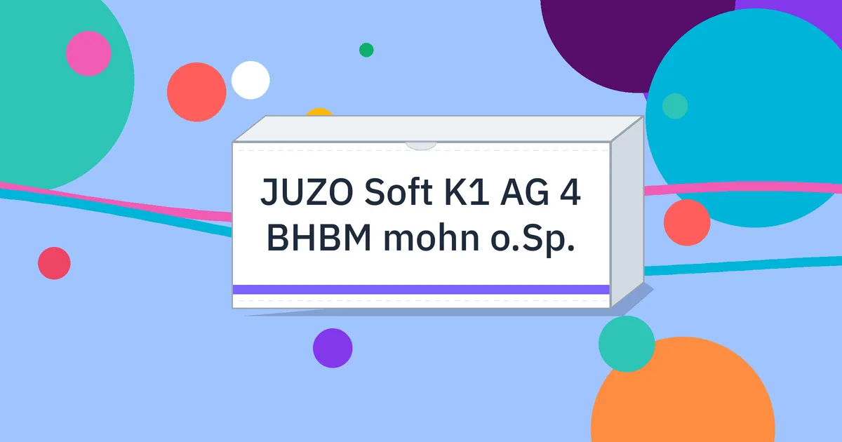 Symbolbild: Packung mit der Aufschrift JUZO Soft K1 AG 4 BHBM mohn o.Sp. (PZN 14857247) – Verfügbarkeit und Bezug in Apotheken in Frankfurt am Main