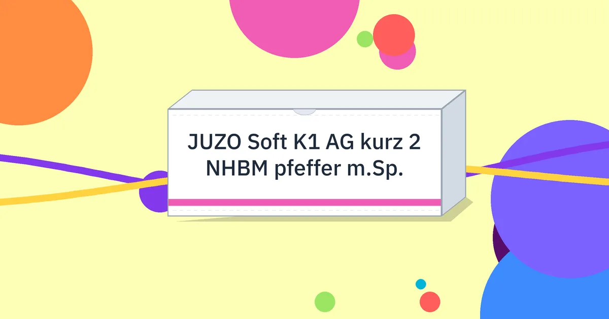 Symbolbild: Packung mit der Aufschrift JUZO Soft K1 AG kurz 2 NHBM pfeffer m.Sp. (PZN 14999823) – Verfügbarkeit und Bezug in Apotheken in Frankfurt am Main