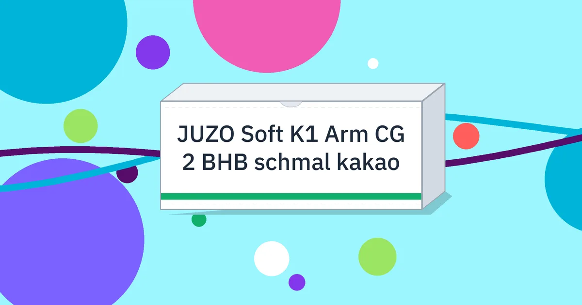 Symbolbild: Packung mit der Aufschrift JUZO Soft K1 Arm CG 2 BHB schmal kakao (PZN 15508000) – Verfügbarkeit und Bezug in Apotheken in Frankfurt am Main