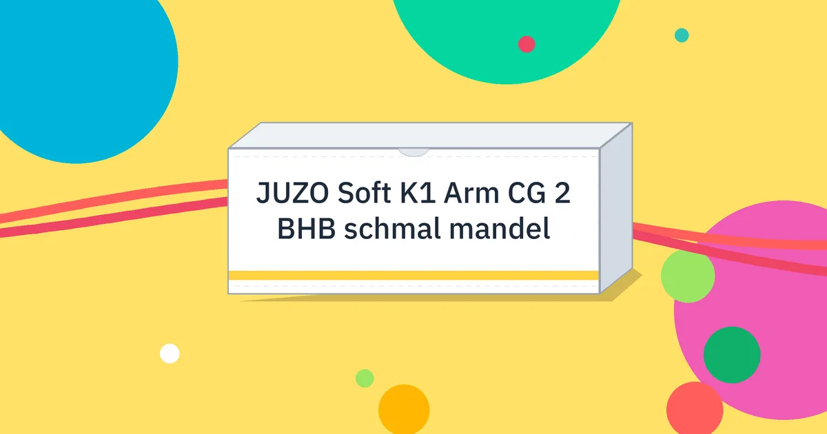 Symbolbild: Packung mit der Aufschrift JUZO Soft K1 Arm CG 2 BHB schmal mandel (PZN 15507874) – Verfügbarkeit und Bezug in Apotheken in Frankfurt am Main