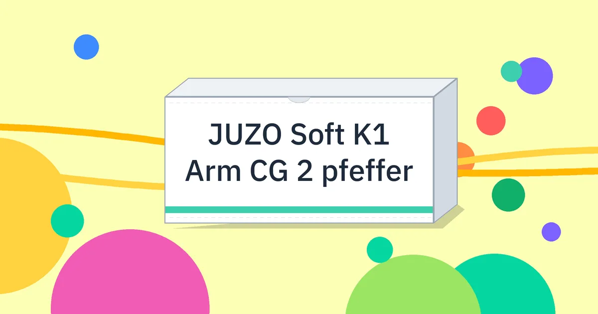 Symbolbild: Packung mit der Aufschrift JUZO Soft K1 Arm CG 2 pfeffer (PZN 15508135) – Verfügbarkeit und Bezug in Apotheken in Frankfurt am Main