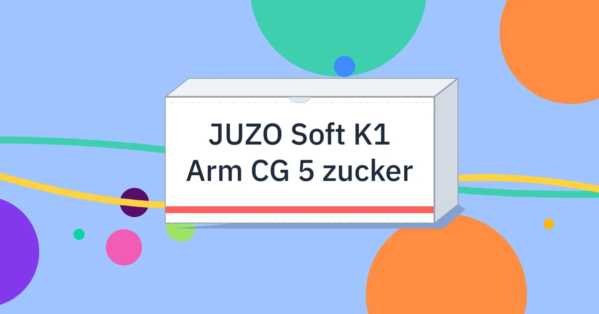 Symbolbild: Packung mit der Aufschrift JUZO Soft K1 Arm CG 5 zucker (PZN 15508106) – Verfügbarkeit und Bezug in Apotheken in Frankfurt am Main