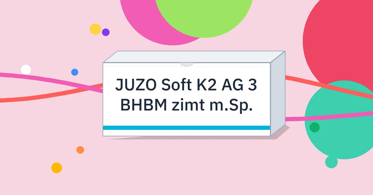Symbolbild: Packung mit der Aufschrift JUZO Soft K2 AG 3 BHBM zimt m.Sp. (PZN 14858821) – Verfügbarkeit und Bezug in Apotheken in Frankfurt am Main