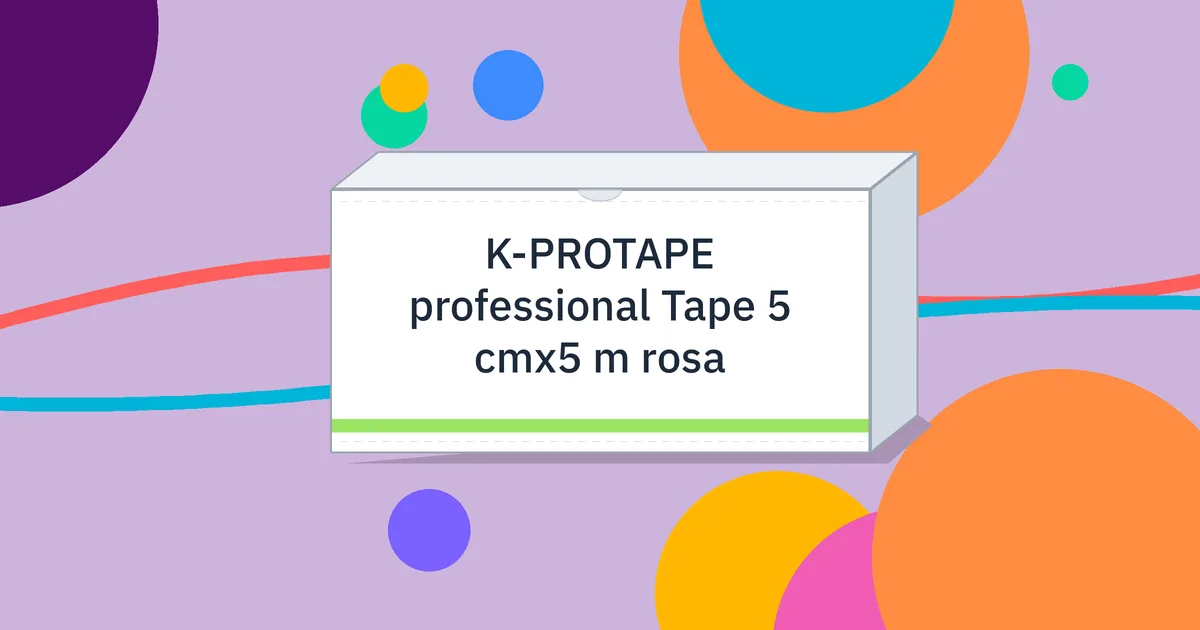 Symbolbild: Packung mit der Aufschrift K-PROTAPE professional Tape 5 cmx5 m rosa (PZN 19481976) – Verfügbarkeit und Bezug in Apotheken in Frankfurt am Main