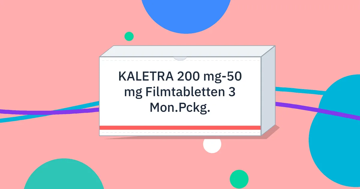 Symbolbild: Packung mit der Aufschrift KALETRA 200 mg-50 mg Filmtabletten 3 Mon.Pckg. (PZN 14140041) – Verfügbarkeit und Bezug in Apotheken in Frankfurt am Main