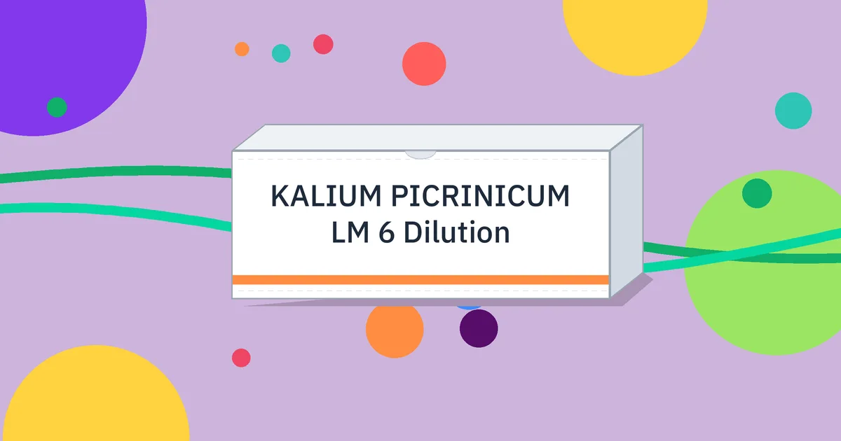 Symbolbild: Packung mit der Aufschrift KALIUM PICRINICUM LM 6 Dilution (PZN 12924927) – Verfügbarkeit und Bezug in Apotheken in Frankfurt am Main