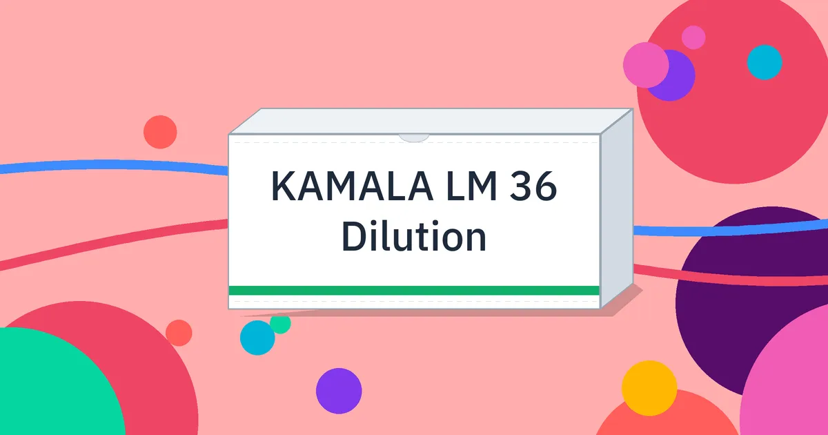 Symbolbild: Packung mit der Aufschrift KAMALA LM 36 Dilution (PZN 13518253) – Verfügbarkeit und Bezug in Apotheken in Frankfurt am Main