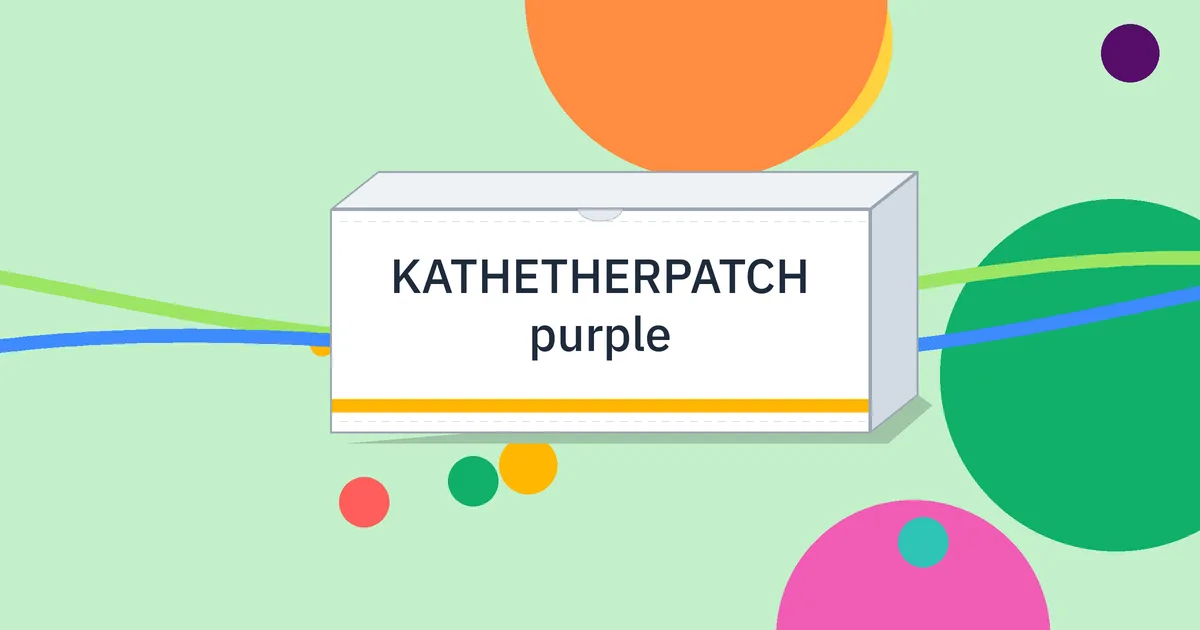 Symbolbild: Packung mit der Aufschrift KATHETHERPATCH purple (PZN 19866989) – Verfügbarkeit und Bezug in Apotheken in Frankfurt am Main