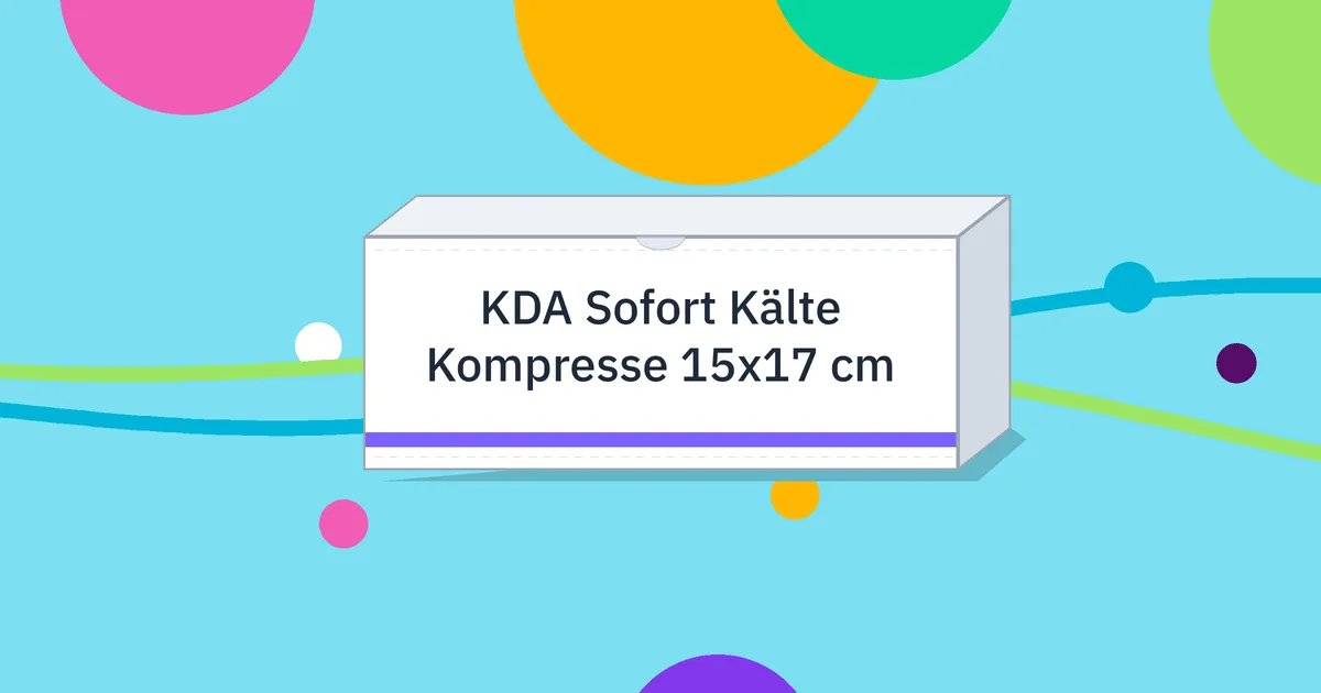 Symbolbild: Packung mit der Aufschrift KDA Sofort Kälte Kompresse 15x17 cm (PZN 20083867) – Verfügbarkeit und Bezug in Apotheken in Frankfurt am Main