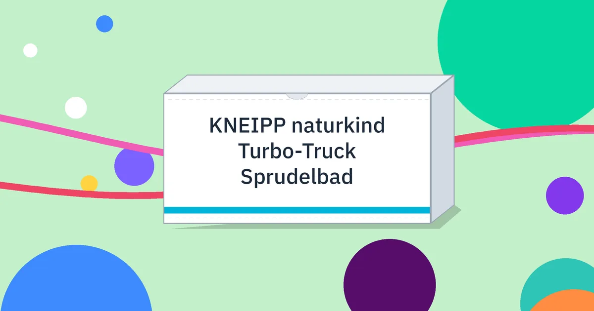 Symbolbild: Packung mit der Aufschrift KNEIPP naturkind Turbo-Truck Sprudelbad (PZN 19628959) – Verfügbarkeit und Bezug in Apotheken in Frankfurt am Main