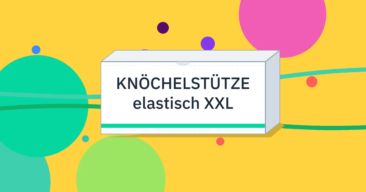 Symbolbild: Packung mit der Aufschrift KNÖCHELSTÜTZE elastisch XXL (PZN 19072048) – Verfügbarkeit und Bezug in Apotheken in Frankfurt am Main