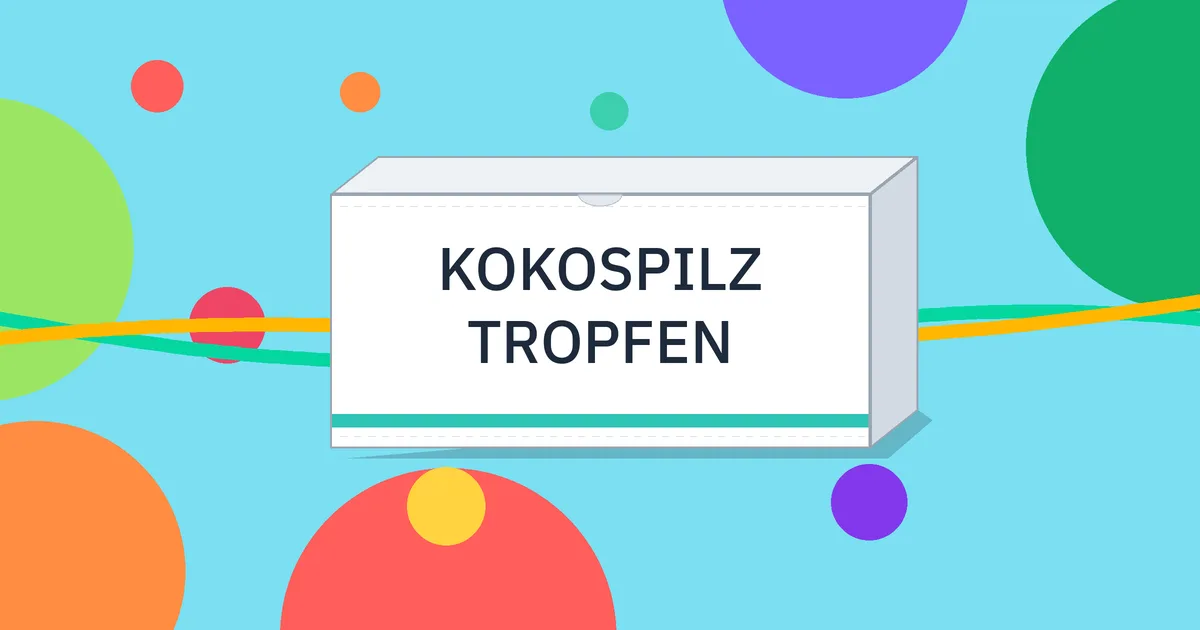 Symbolbild: Packung mit der Aufschrift KOKOSPILZ TROPFEN (PZN 14127968) – Verfügbarkeit und Bezug in Apotheken in Frankfurt am Main