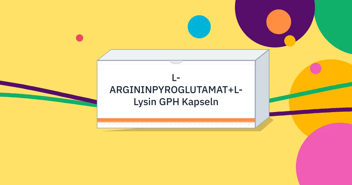Symbolbild: Packung mit der Aufschrift L-ARGININPYROGLUTAMAT+L-Lysin GPH Kapseln (PZN 09918455) – Verfügbarkeit und Bezug in Apotheken in Frankfurt am Main