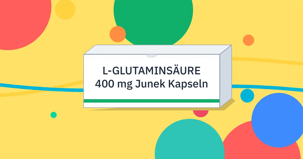 Symbolbild: Packung mit der Aufschrift L-GLUTAMINSÄURE 400 mg Junek Kapseln (PZN 10523785) – Verfügbarkeit und Bezug in Apotheken in Frankfurt am Main