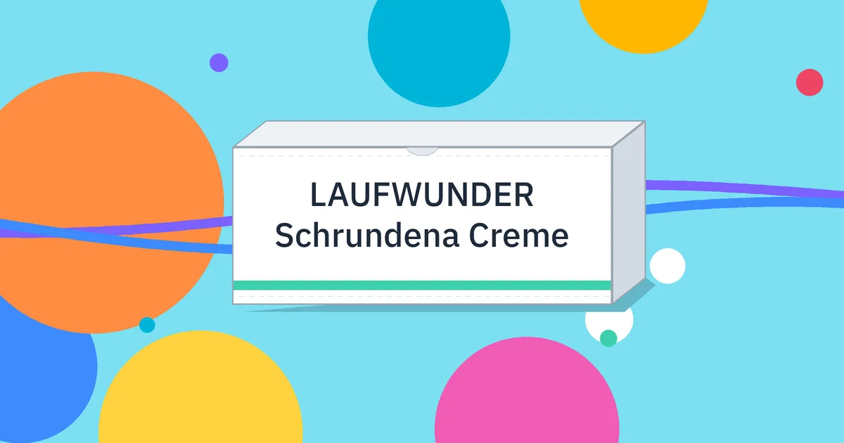 Symbolbild: Packung mit der Aufschrift LAUFWUNDER Schrundena Creme (PZN 01647465) – Verfügbarkeit und Bezug in Apotheken in Frankfurt am Main