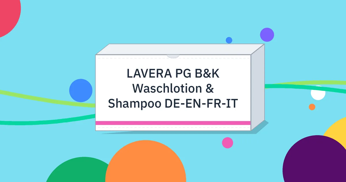 Symbolbild: Packung mit der Aufschrift LAVERA PG B&K Waschlotion & Shampoo DE-EN-FR-IT (PZN 19708374) – Verfügbarkeit und Bezug in Apotheken in Frankfurt am Main
