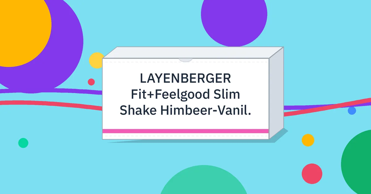 Symbolbild: Packung mit der Aufschrift LAYENBERGER Fit+Feelgood Slim Shake Himbeer-Vanil. (PZN 17206881) – Verfügbarkeit und Bezug in Apotheken in Frankfurt am Main