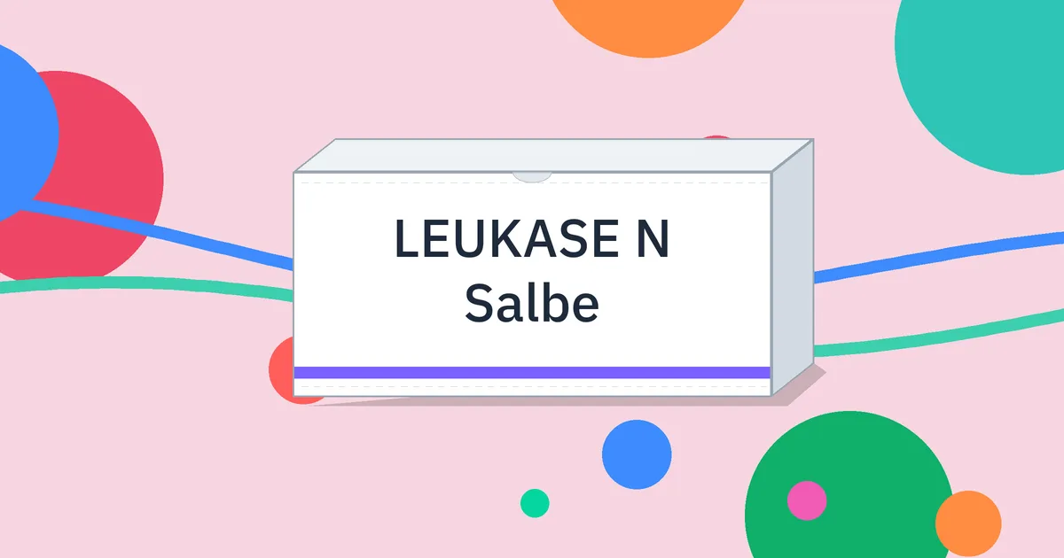 Symbolbild: Packung mit der Aufschrift LEUKASE N Salbe (PZN 04788686) – Verfügbarkeit und Bezug in Apotheken in Frankfurt am Main