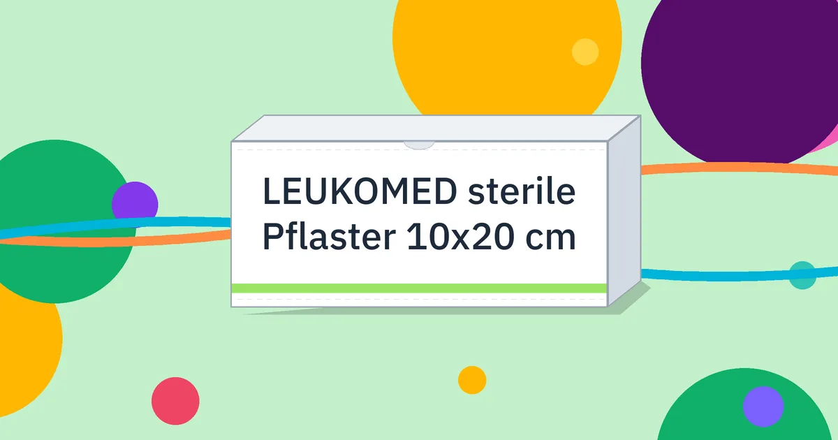 Symbolbild: Packung mit der Aufschrift LEUKOMED sterile Pflaster 10x20 cm (PZN 19168417) – Verfügbarkeit und Bezug in Apotheken in Frankfurt am Main