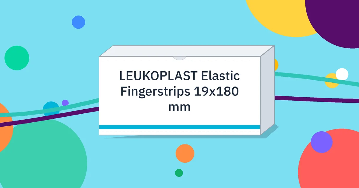 Symbolbild: Packung mit der Aufschrift LEUKOPLAST Elastic Fingerstrips 19x180 mm (PZN 14061910) – Verfügbarkeit und Bezug in Apotheken in Frankfurt am Main