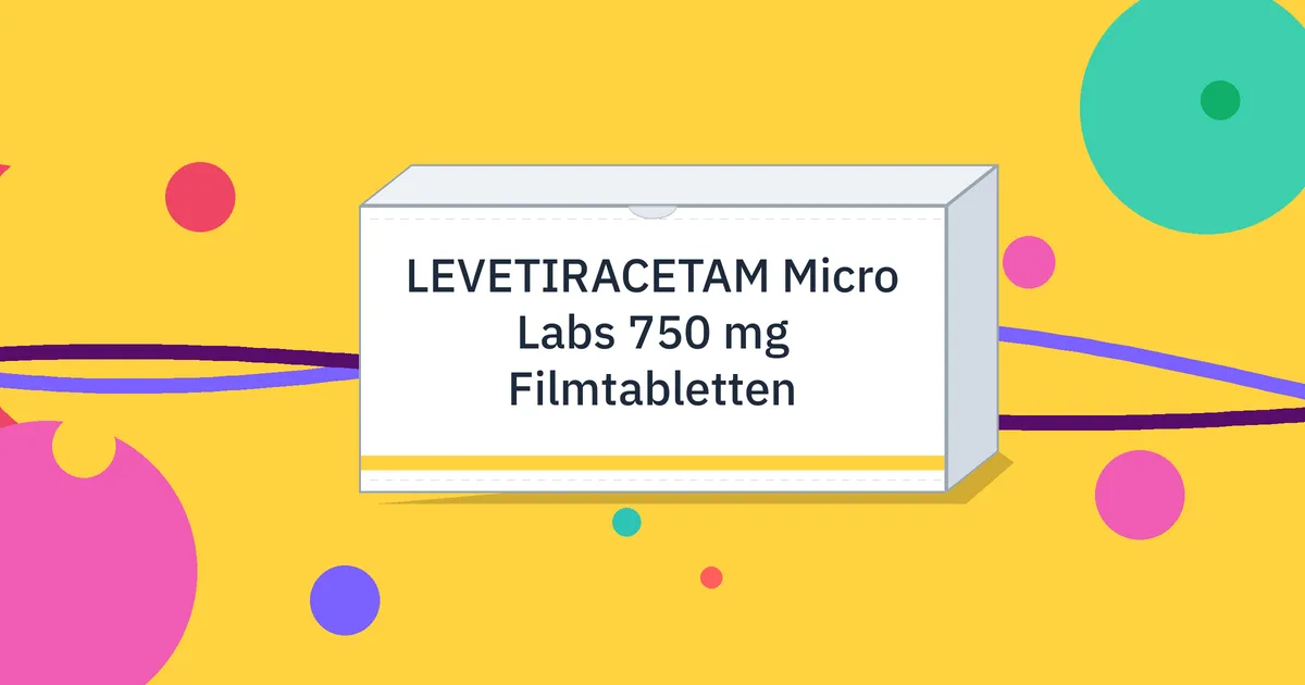 Symbolbild: Packung mit der Aufschrift LEVETIRACETAM Micro Labs 750 mg Filmtabletten (PZN 17819359) – Verfügbarkeit und Bezug in Apotheken in Frankfurt am Main