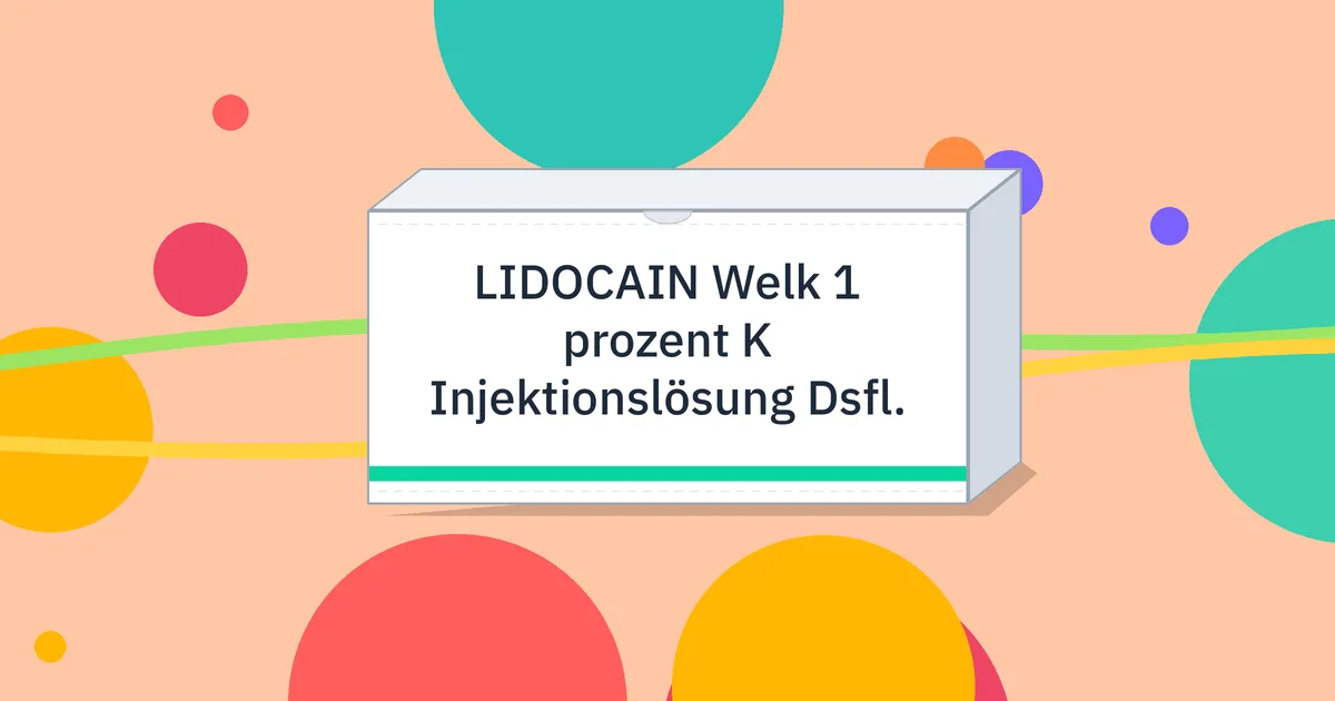 Symbolbild: Packung mit der Aufschrift LIDOCAIN Welk 1 prozent K Injektionslösung Dsfl. (PZN 03528983) – Verfügbarkeit und Bezug in Apotheken in Frankfurt am Main