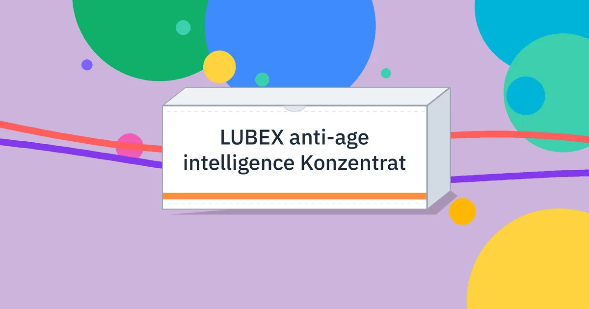 Symbolbild: Packung mit der Aufschrift LUBEX anti-age intelligence Konzentrat (PZN 16156885) – Verfügbarkeit und Bezug in Apotheken in Frankfurt am Main
