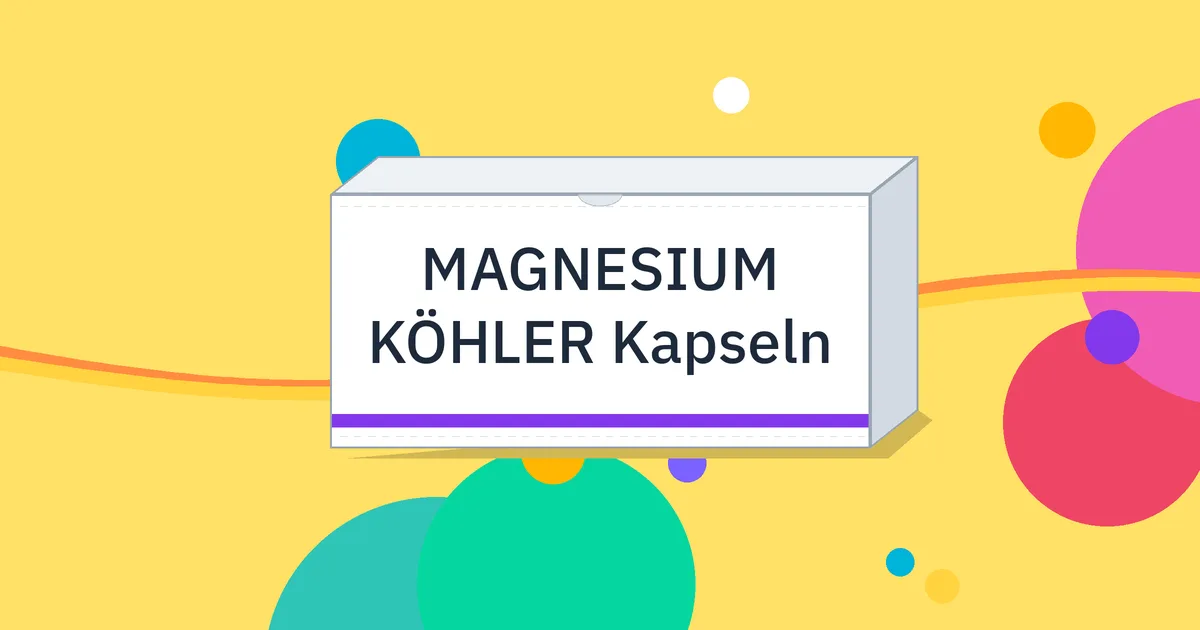 Symbolbild: Packung mit der Aufschrift MAGNESIUM KÖHLER Kapseln (PZN 06103391) – Verfügbarkeit und Bezug in Apotheken in Frankfurt am Main
