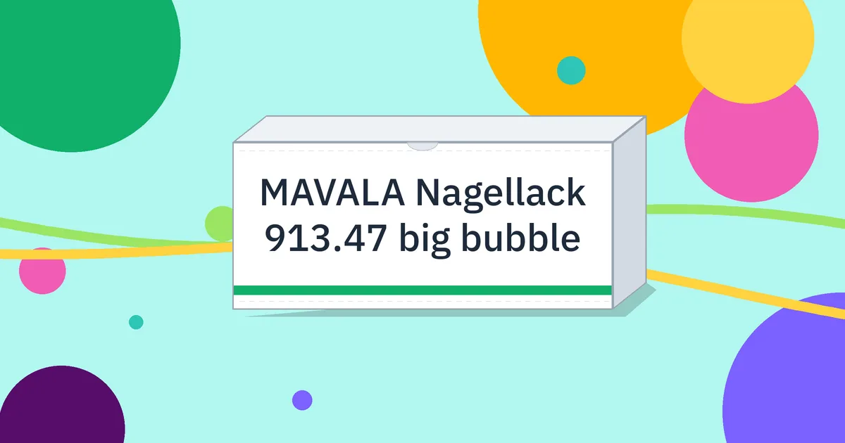 Symbolbild: Packung mit der Aufschrift MAVALA Nagellack 913.47 big bubble (PZN 14051188) – Verfügbarkeit und Bezug in Apotheken in Frankfurt am Main