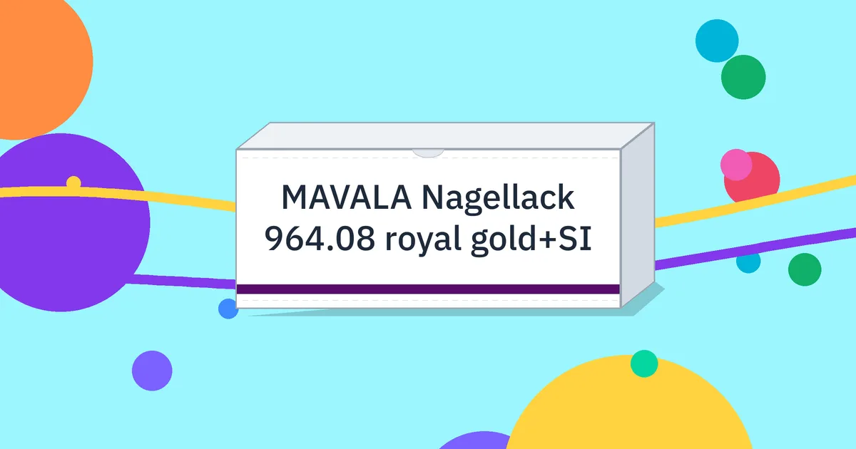 Symbolbild: Packung mit der Aufschrift MAVALA Nagellack 964.08 royal gold+SI (PZN 17817550) – Verfügbarkeit und Bezug in Apotheken in Frankfurt am Main