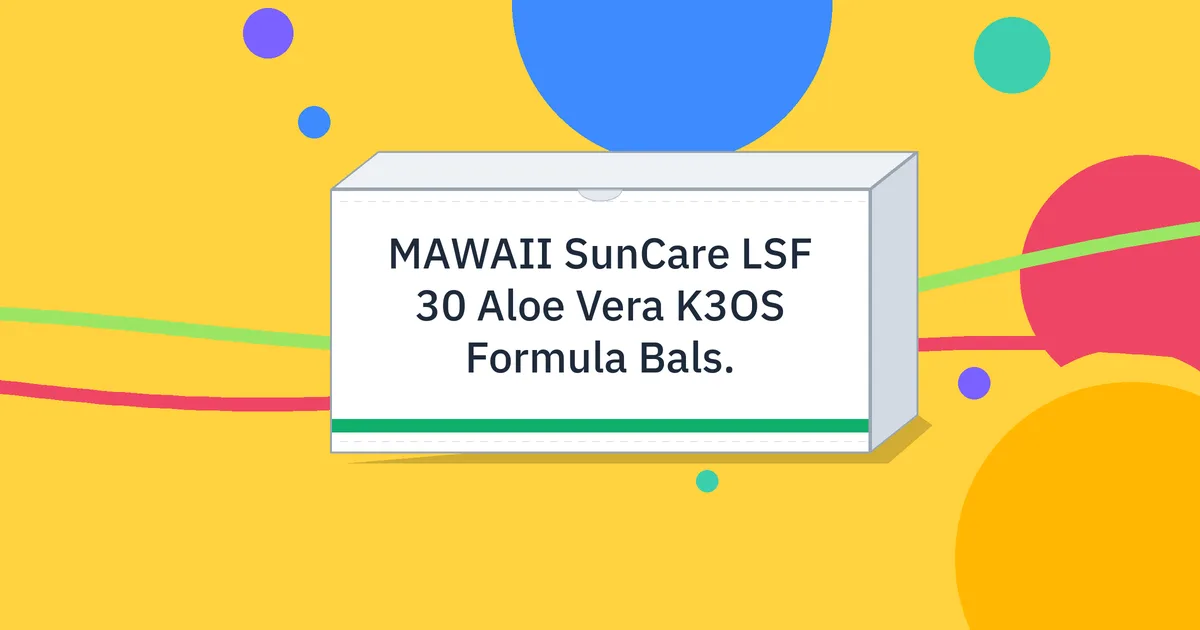 Symbolbild: Packung mit der Aufschrift MAWAII SunCare LSF 30 Aloe Vera K3OS Formula Bals. (PZN 14317746) – Verfügbarkeit und Bezug in Apotheken in Frankfurt am Main
