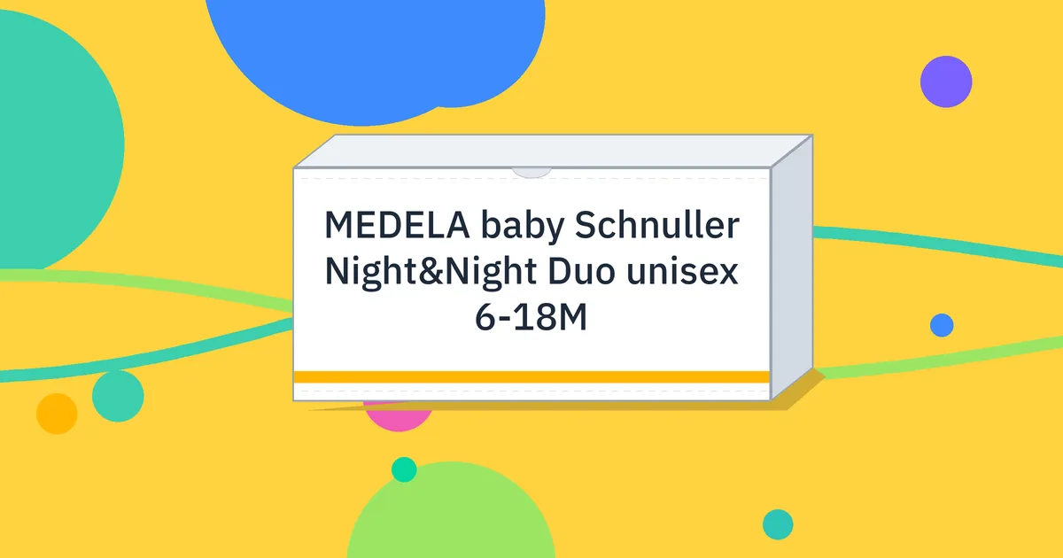 Symbolbild: Packung mit der Aufschrift MEDELA baby Schnuller Night&Night Duo unisex 6-18M (PZN 18031403) – Verfügbarkeit und Bezug in Apotheken in Frankfurt am Main