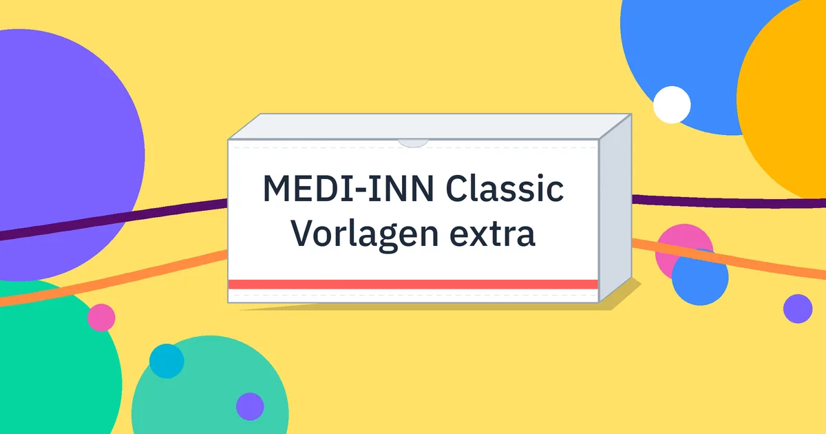 Symbolbild: Packung mit der Aufschrift MEDI-INN Classic Vorlagen extra (PZN 18370789) – Verfügbarkeit und Bezug in Apotheken in Frankfurt am Main
