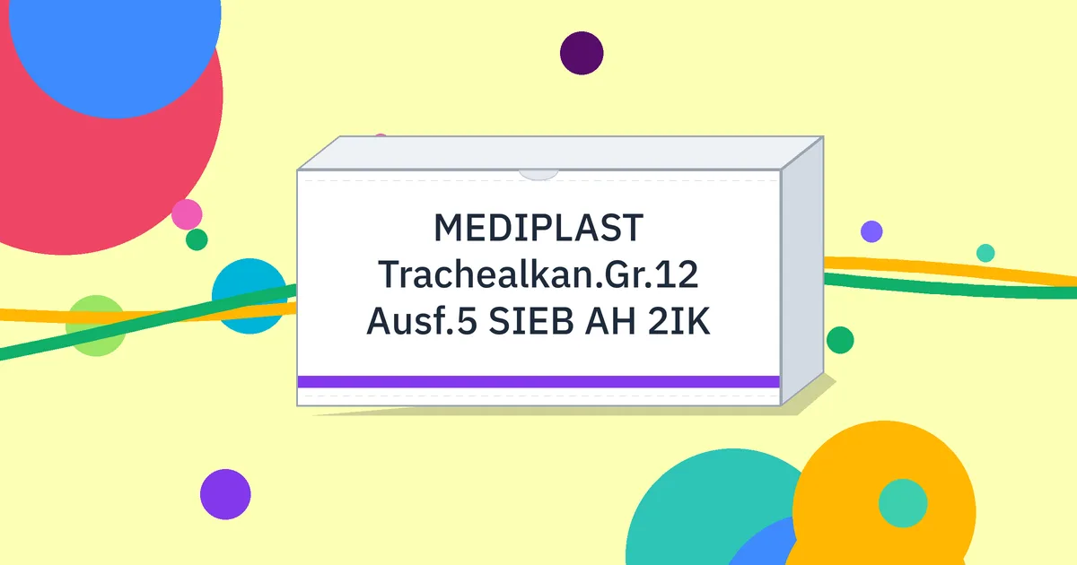 Symbolbild: Packung mit der Aufschrift MEDIPLAST Trachealkan.Gr.12 Ausf.5 SIEB AH 2IK (PZN 04527023) – Verfügbarkeit und Bezug in Apotheken in Frankfurt am Main
