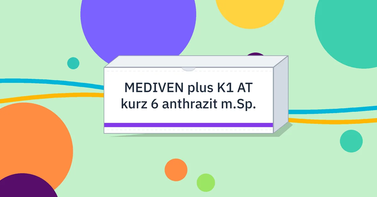 Symbolbild: Packung mit der Aufschrift MEDIVEN plus K1 AT kurz 6 anthrazit m.Sp. (PZN 15026229) – Verfügbarkeit und Bezug in Apotheken in Frankfurt am Main