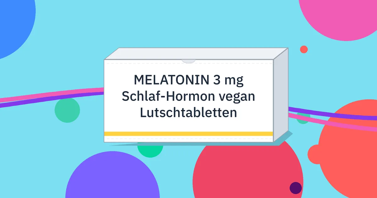 Symbolbild: Packung mit der Aufschrift MELATONIN 3 mg Schlaf-Hormon vegan Lutschtabletten (PZN 18238676) – Verfügbarkeit und Bezug in Apotheken in Frankfurt am Main