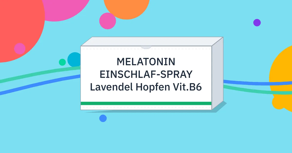 Symbolbild: Packung mit der Aufschrift MELATONIN EINSCHLAF-SPRAY Lavendel Hopfen Vit.B6 (PZN 19726219) – Verfügbarkeit und Bezug in Apotheken in Frankfurt am Main