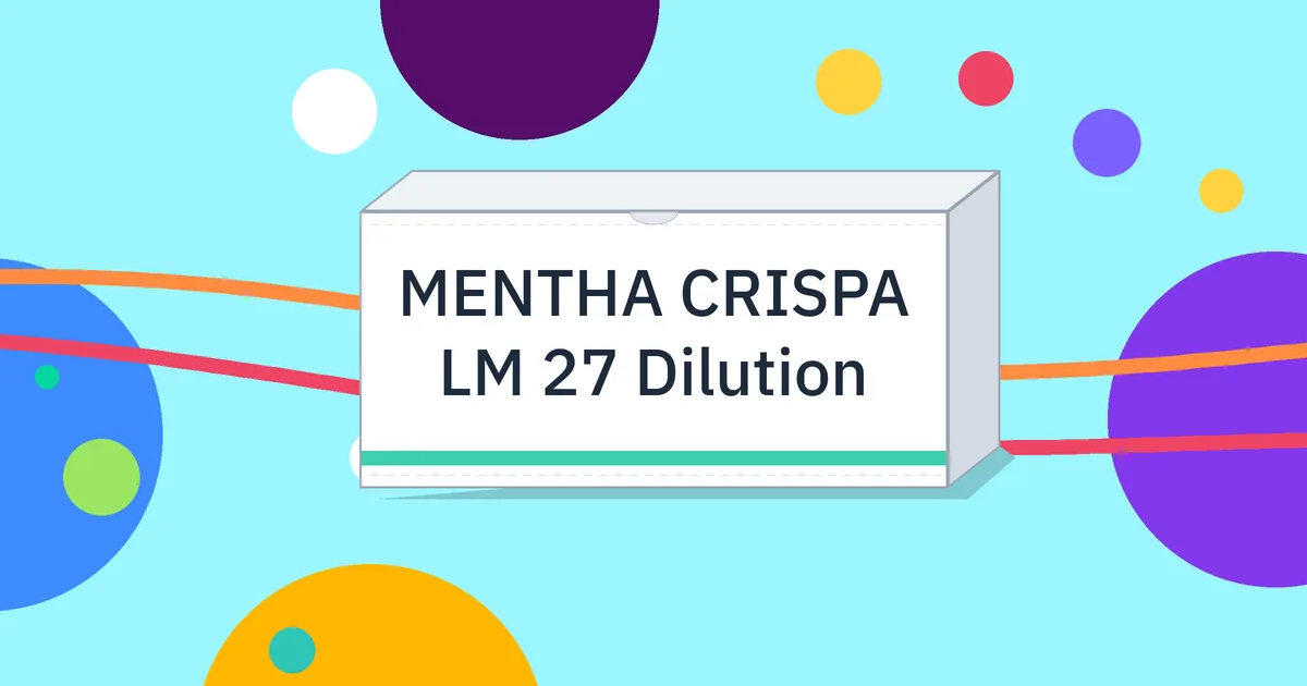 Symbolbild: Packung mit der Aufschrift MENTHA CRISPA LM 27 Dilution (PZN 13603935) – Verfügbarkeit und Bezug in Apotheken in Frankfurt am Main