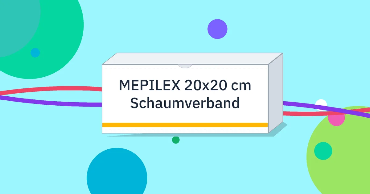 Symbolbild: Packung mit der Aufschrift MEPILEX 20x20 cm Schaumverband (PZN 15613576) – Verfügbarkeit und Bezug in Apotheken in Frankfurt am Main