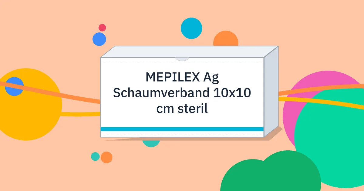 Symbolbild: Packung mit der Aufschrift MEPILEX Ag Schaumverband 10x10 cm steril (PZN 15817296) – Verfügbarkeit und Bezug in Apotheken in Frankfurt am Main