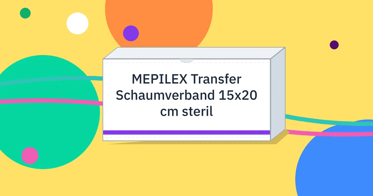 Symbolbild: Packung mit der Aufschrift MEPILEX Transfer Schaumverband 15x20 cm steril (PZN 16487518) – Verfügbarkeit und Bezug in Apotheken in Frankfurt am Main