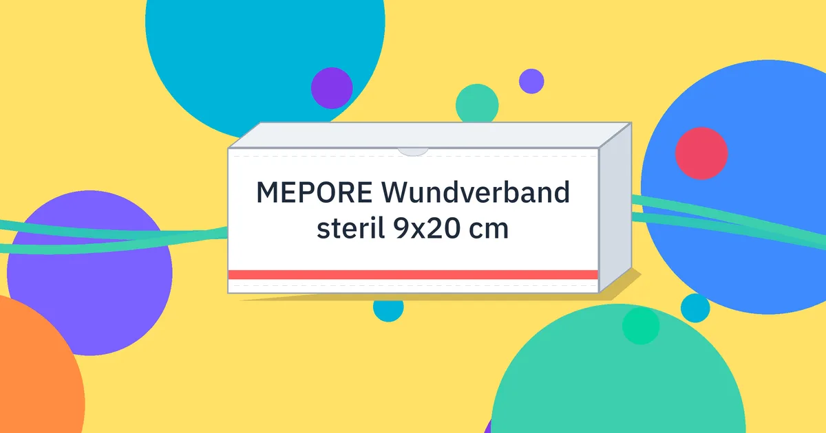 Symbolbild: Packung mit der Aufschrift MEPORE Wundverband steril 9x20 cm (PZN 19692420) – Verfügbarkeit und Bezug in Apotheken in Frankfurt am Main
