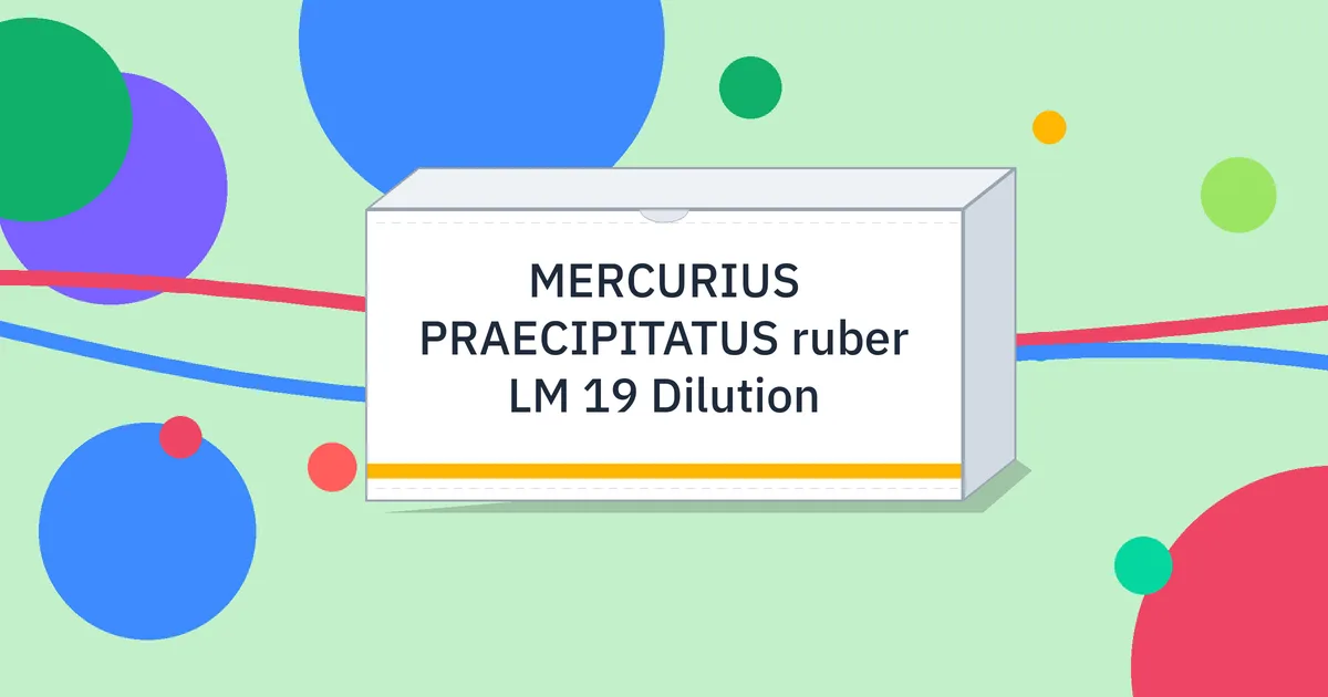 Symbolbild: Packung mit der Aufschrift MERCURIUS PRAECIPITATUS ruber LM 19 Dilution (PZN 12953248) – Verfügbarkeit und Bezug in Apotheken in Frankfurt am Main