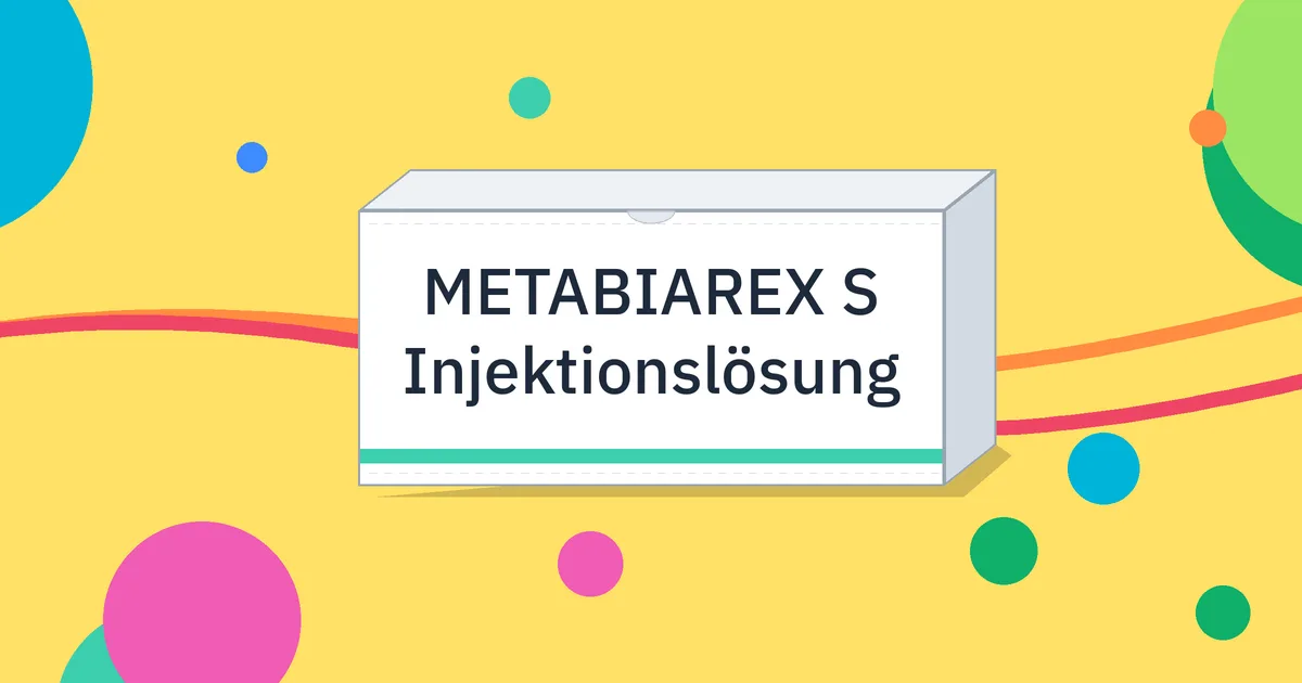 Symbolbild: Packung mit der Aufschrift METABIAREX S Injektionslösung (PZN 01807377) – Verfügbarkeit und Bezug in Apotheken in Frankfurt am Main