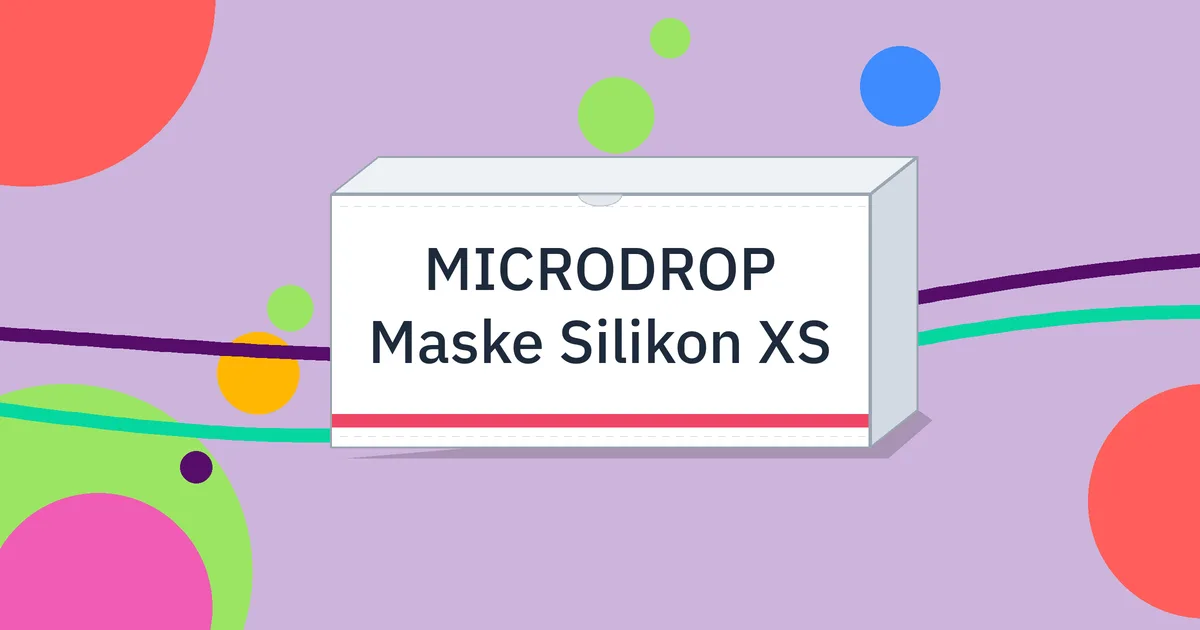 Symbolbild: Packung mit der Aufschrift MICRODROP Maske Silikon XS (PZN 16355886) – Verfügbarkeit und Bezug in Apotheken in Frankfurt am Main